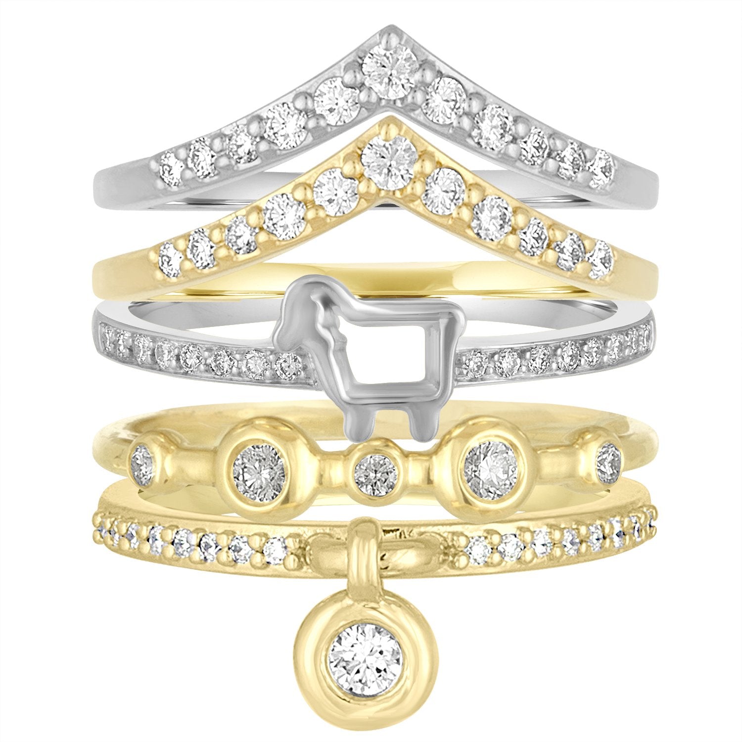 18K Yellow Gold Bezel-Set Diamond Charm Ring - Julie Lamb