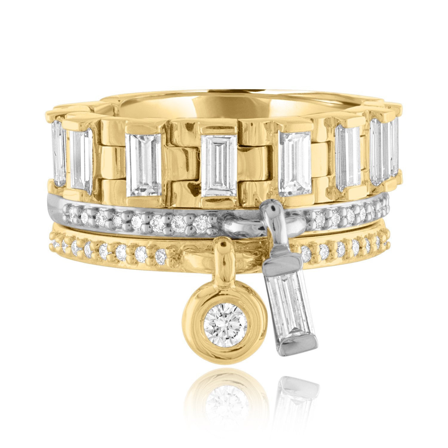 18K Yellow Gold Bezel-Set Diamond Charm Ring - Julie Lamb