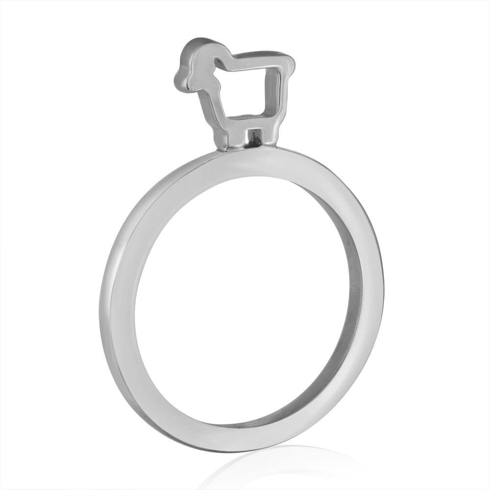 Sterling Silver Mini Slice Lamb Stacking Ring - Julie Lamb