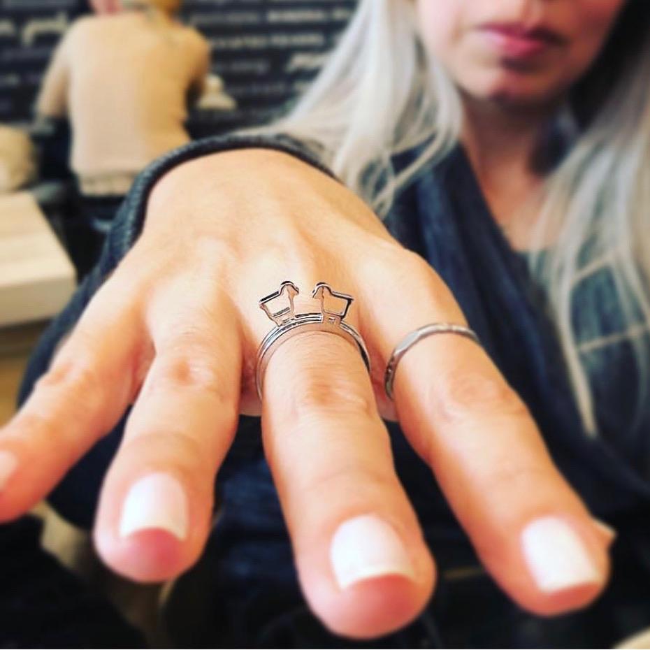 Sterling Silver Mini Slice Lamb Stacking Ring - Julie Lamb